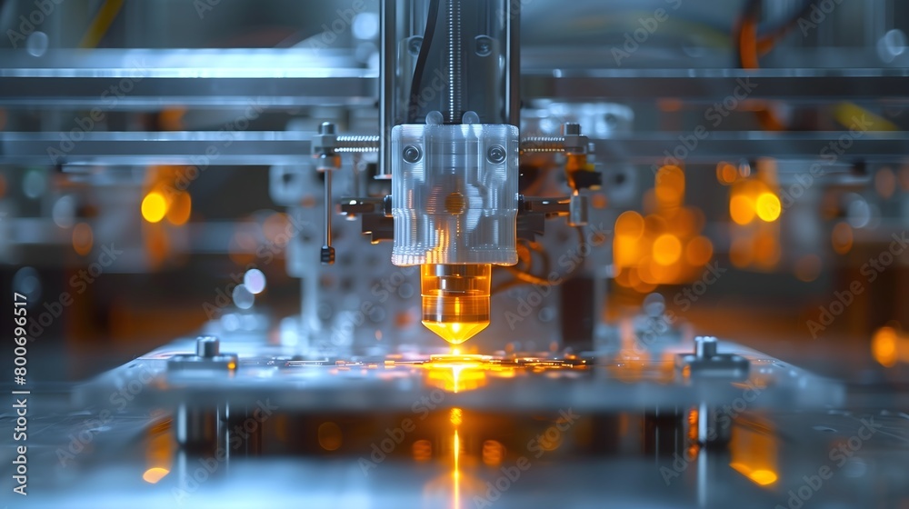 Laser Cutting Machine, Close-Up of Automated Machine Tool in Action ...