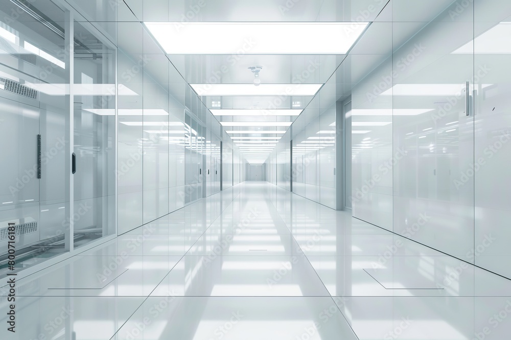 Clean and modern white data center server room Stock Photo | Adobe Stock