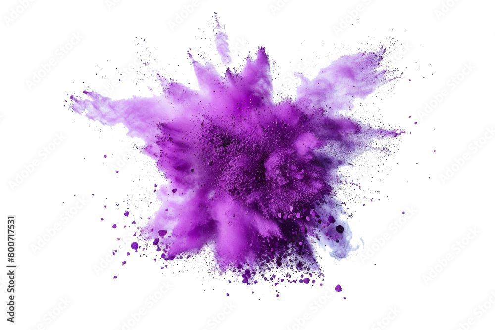 bright purple paint color powder festival explosion burst isolated ...