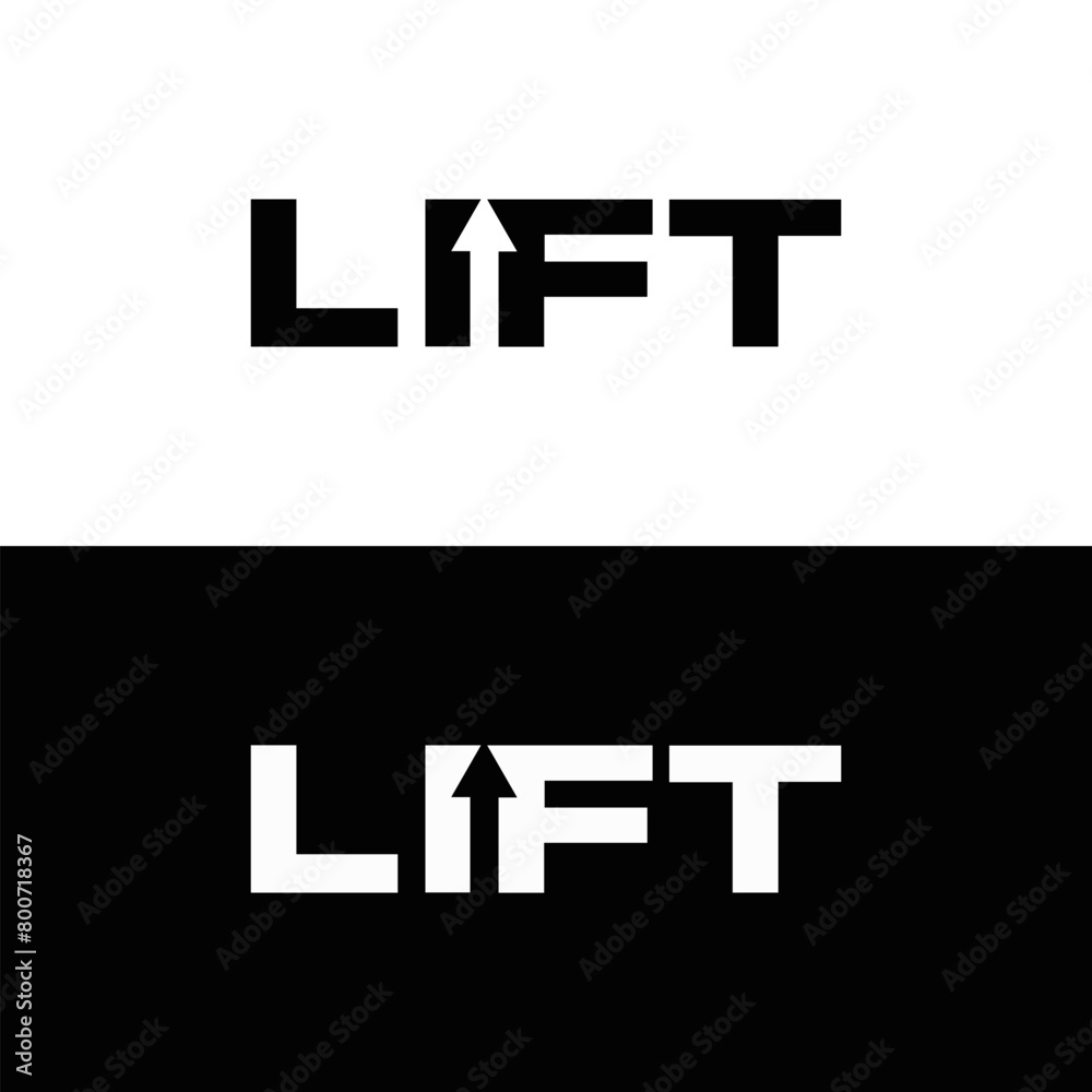 LIFT set ,LIFT logo. L I F T design. White LIFT letter. LIFT, L I F T ...