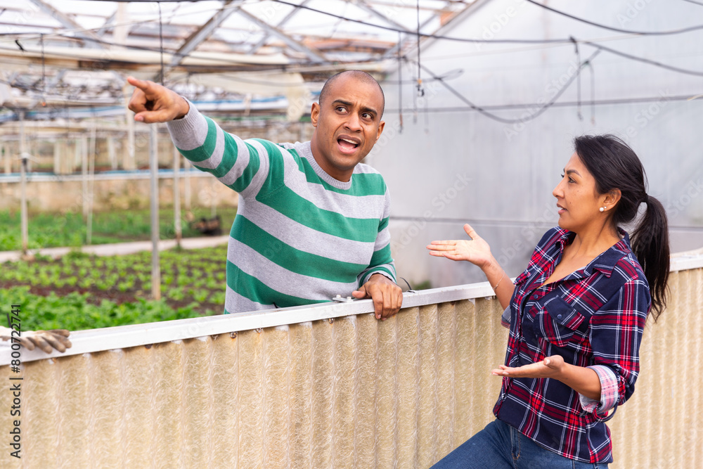 Conflict between neighbors over farm backyard Stock Photo | Adobe Stock
