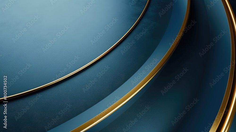 Abstract blue and gold curved lines design Stock Illustration | Adobe Stock