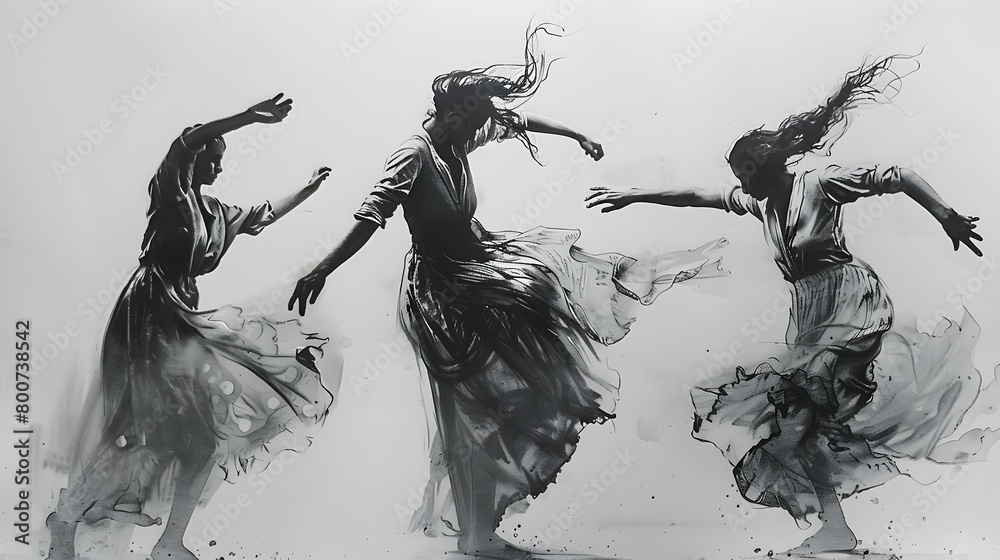 Dancers Performing a Traditional Folk Dance in Graceful Movement and ...