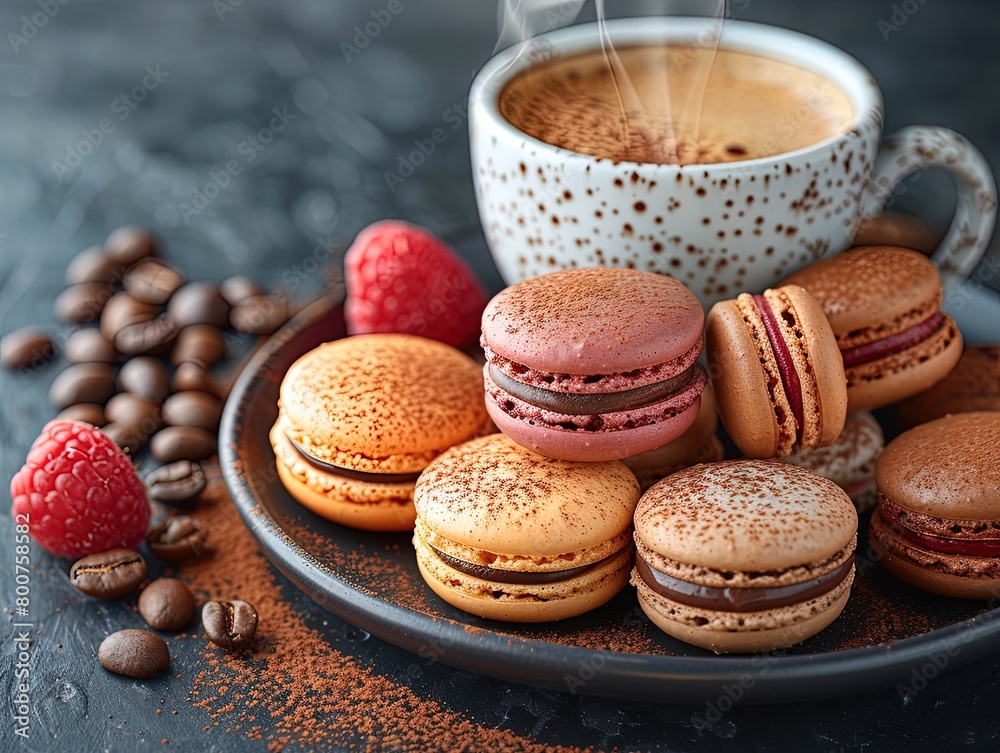 Food photography materials, a beautiful dessert plate with various ...