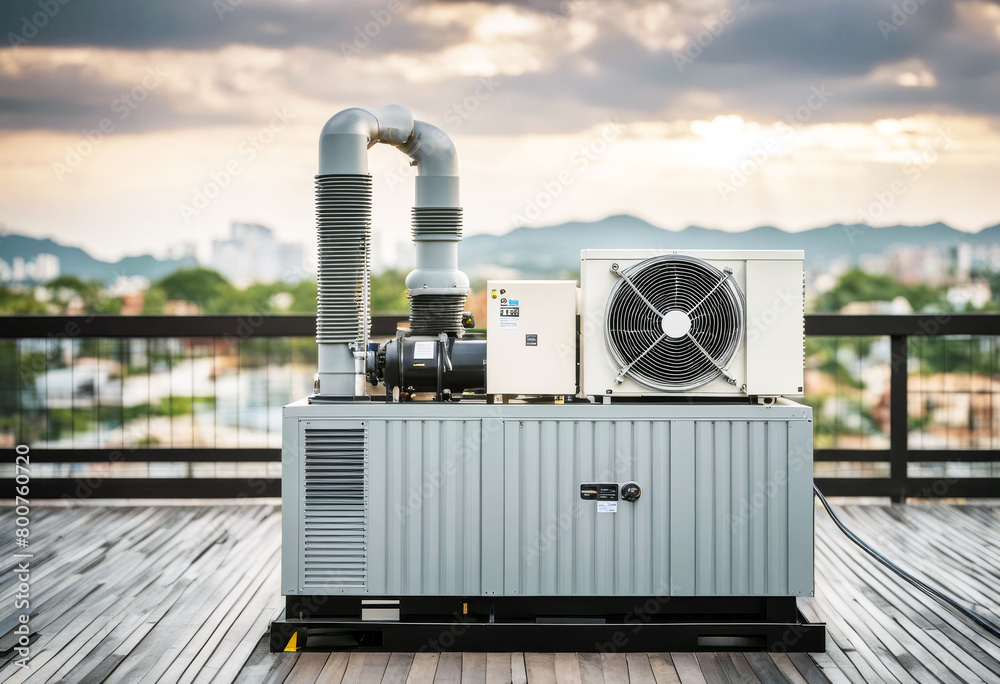 'background sky deck roof system conditioner air part machine ...