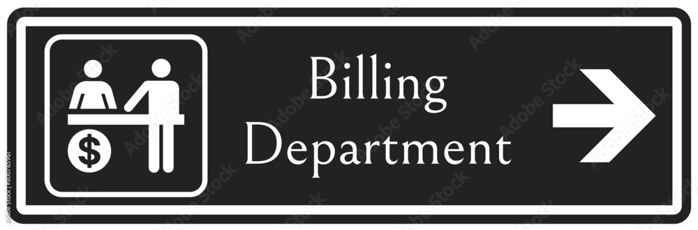 Billing department directional sign Stock Vector | Adobe Stock