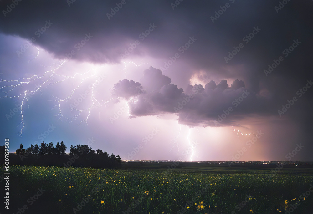 'thunderstorm caution attention saster storm rain traffic sign street ...