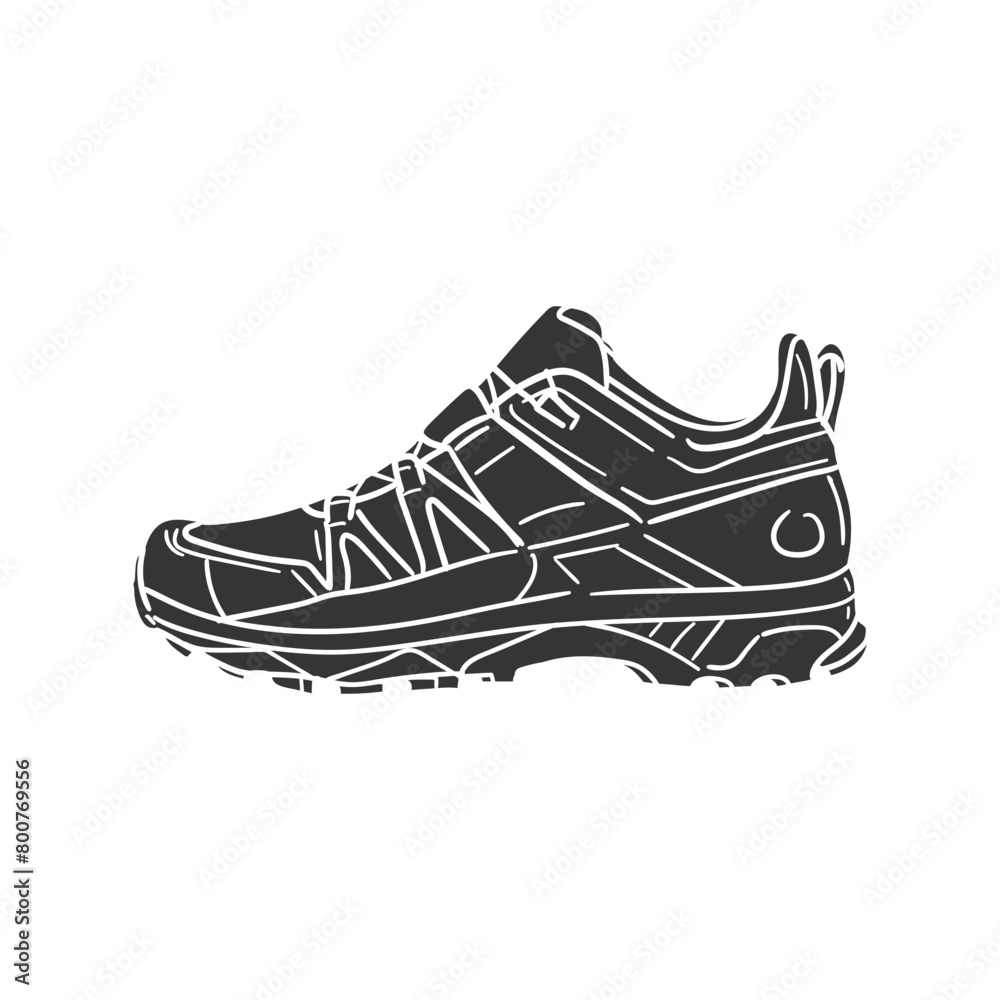 Hiking Shoe Icon Silhouette Illustration. Sport Vector Graphic ...