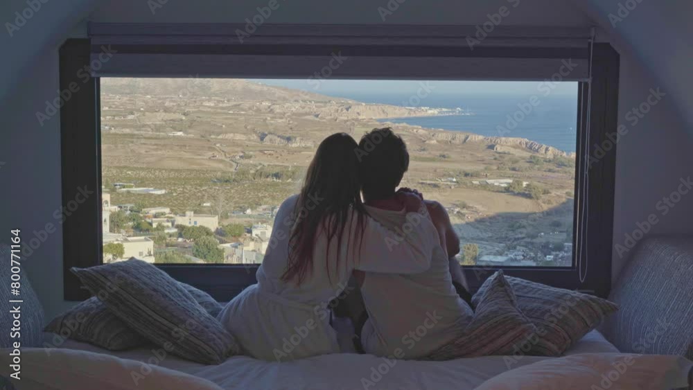 Vidéo Stock young millenial female lover embraces boyfriend on romantic ...