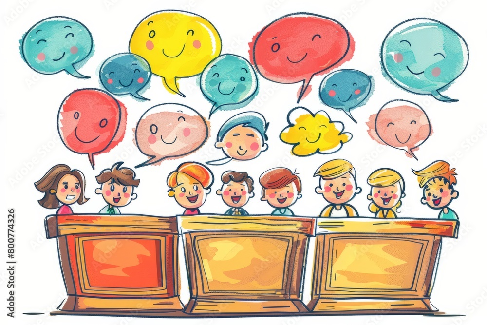 Cartoon cute doodles of for a spelling bee competition, spelling words ...