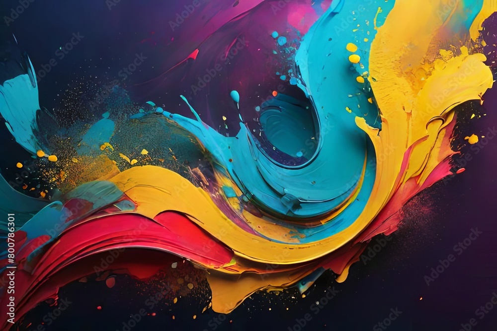 Abstract color gradient fluidity background design, Oil paint drawing ...