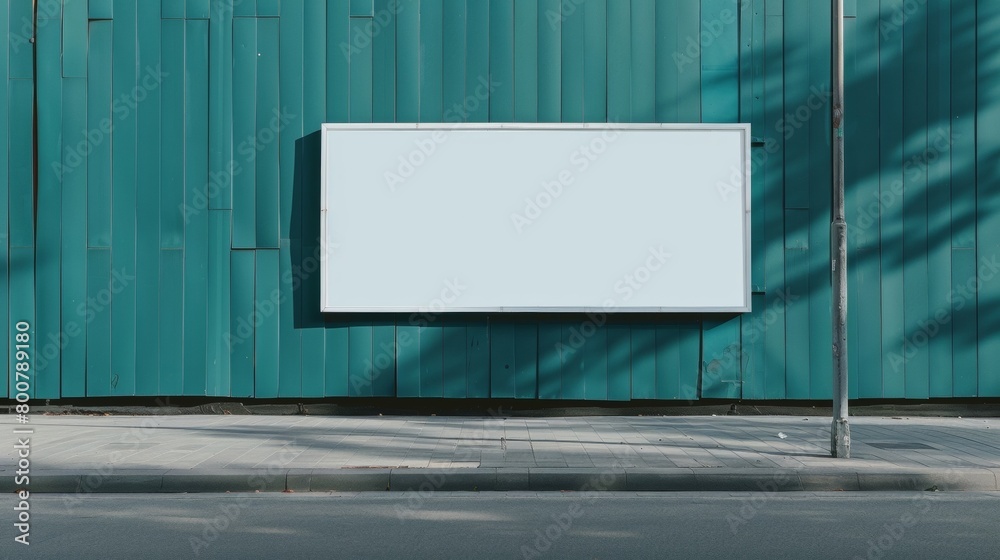 Blank mockup of a teal and white political campaign sign with a simple ...