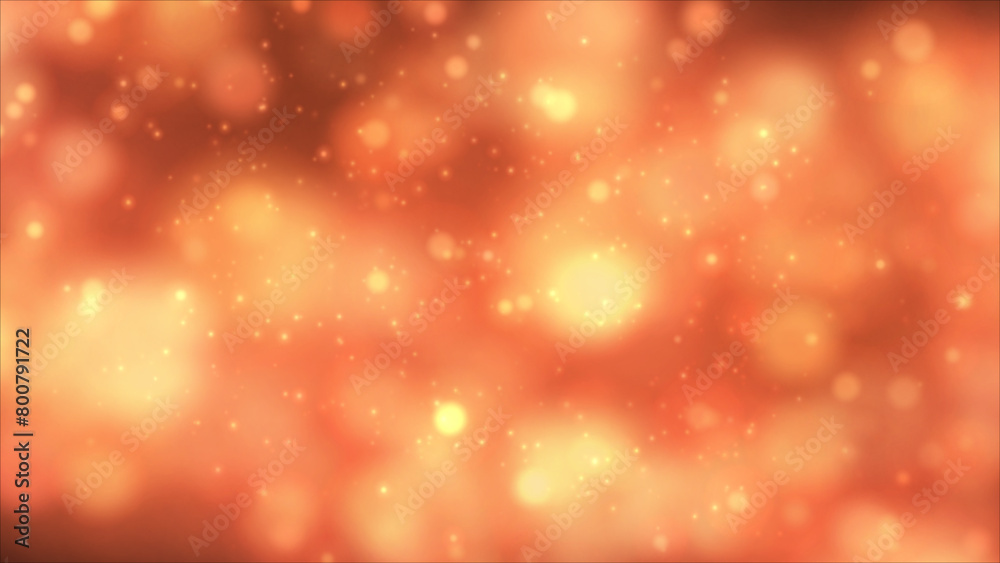 Beautiful glowing yellow bokeh background with floating particles ...