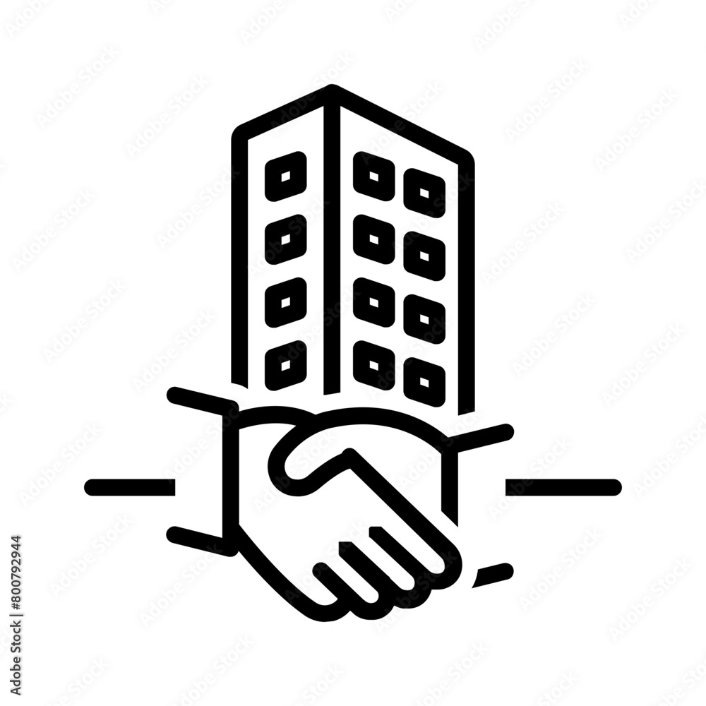 Vector black line icon for Industry partner Stock Vector | Adobe Stock