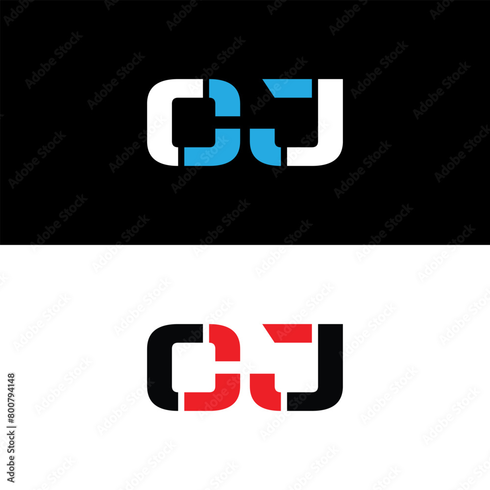 CJ logo. C J design. White CJ letter. CJ, C J letter logo design. Initial letter CJ linked ...