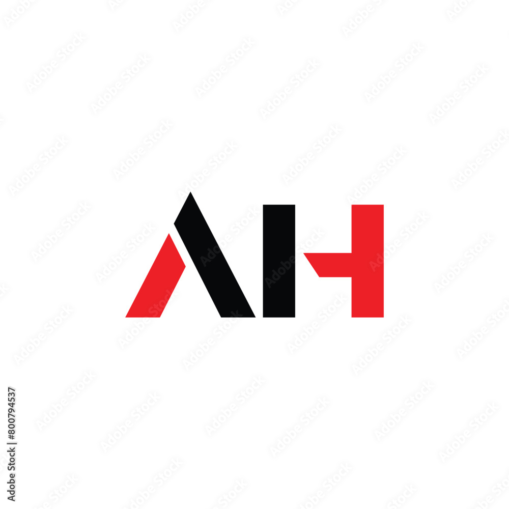 AH logo. A H design. White AH letter. AH, A H letter logo design ...