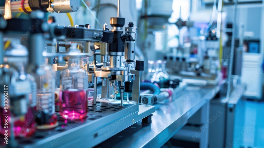 gas chromatography laboratory with equipment in operation Stock ...