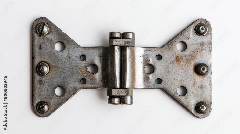 Metal door hinges showcased against a white backdrop. Ideal for various ...