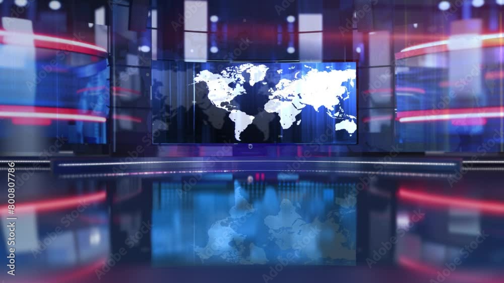 3D Virtual TV Studio News, Backdrop For TV Shows .TV On Wall.3D Virtual ...