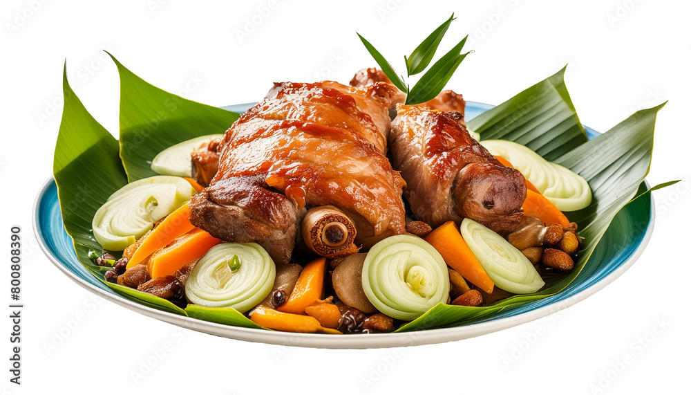The lechon dish is served with an attractive appearance Stock Photo ...