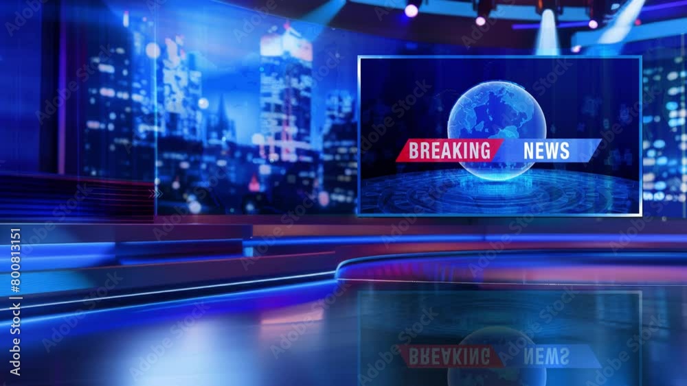3D Virtual TV Studio News, Backdrop For TV Shows .TV On Wall.3D Virtual ...