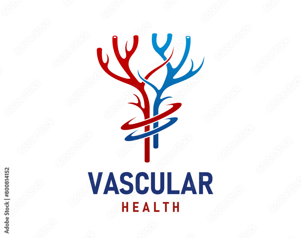 Vein vascular artery health icon. Isolated vector emblem of blood ...