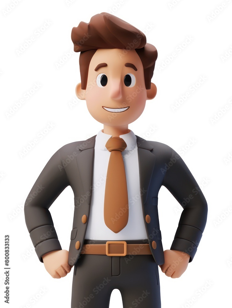 Cartoon illustration of a man manager and leader in business ...