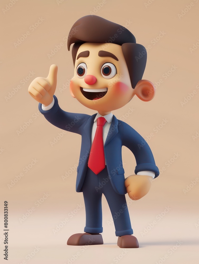 Cartoon illustration of a man manager and leader in business ...