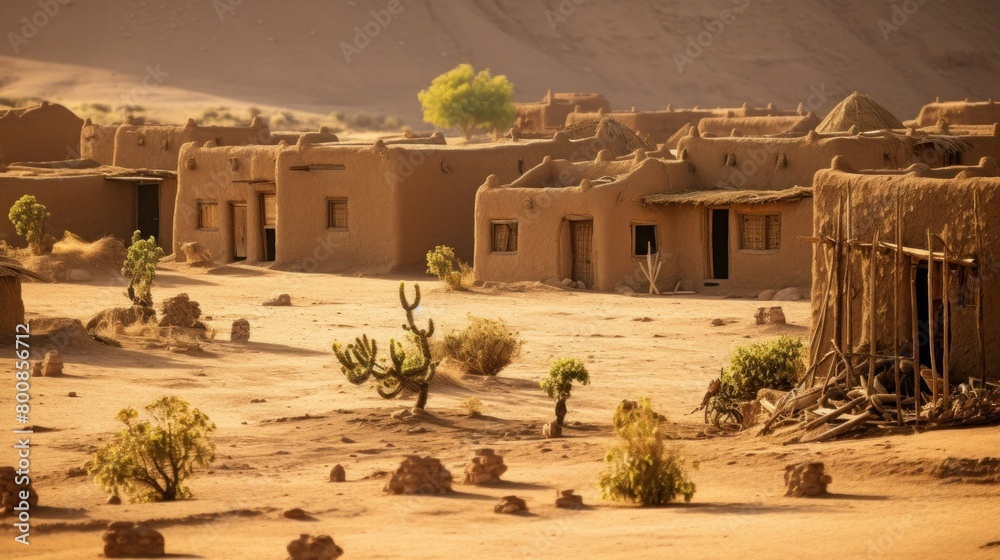 remote desert village It features raw brick structures, deserts and the ...