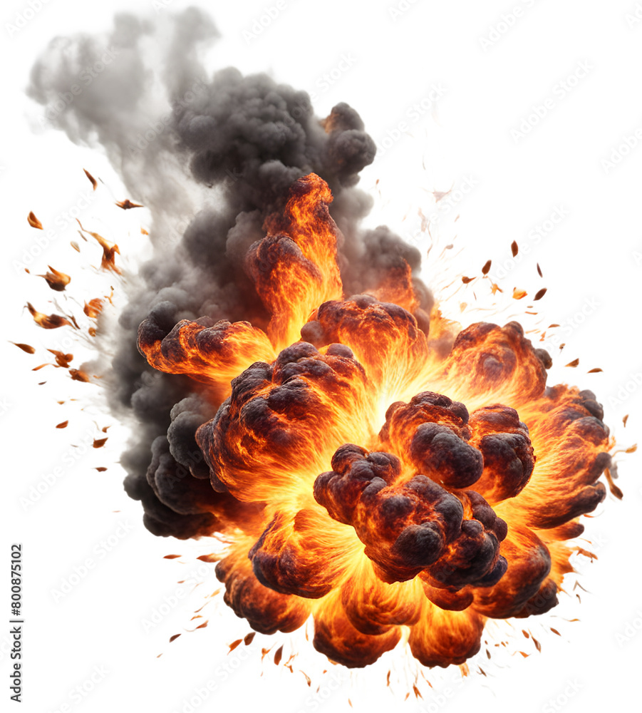 Realistic explosion on a transparent background, png, fireball Stock ...