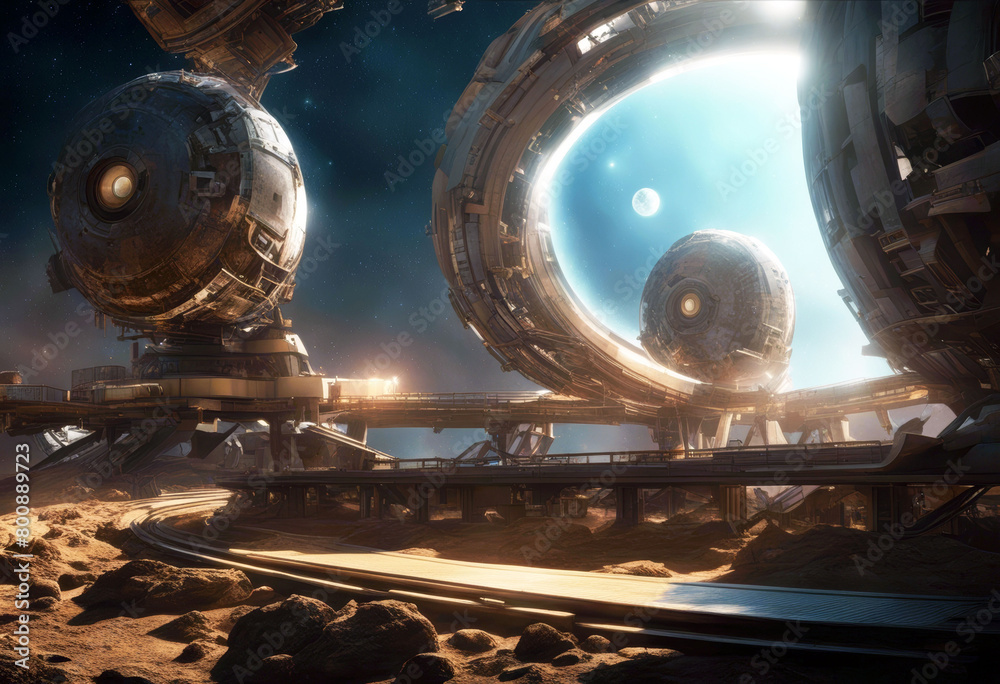 'painting gital planet outer devices conveyor scenes there square ...