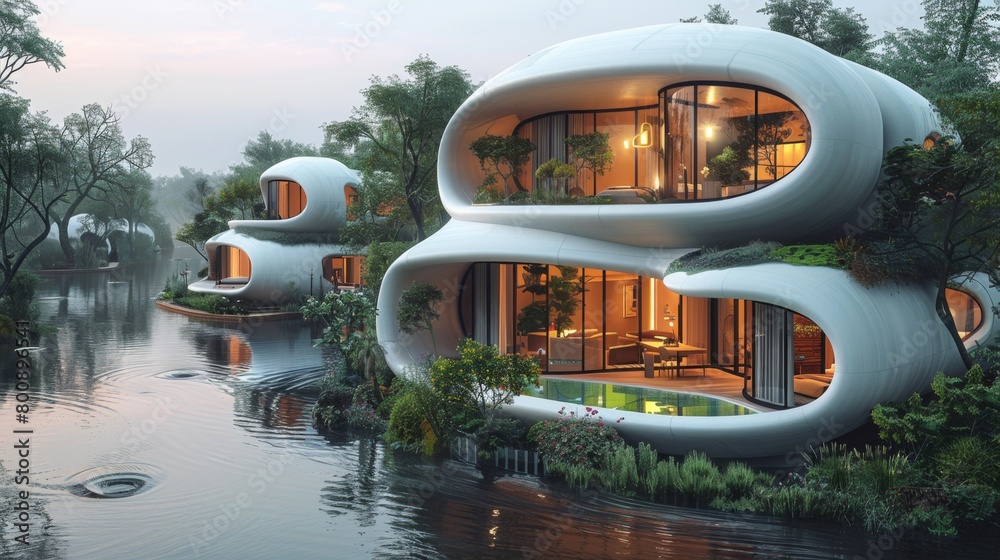 A striking architectural rendering of a net-zero energy building ...