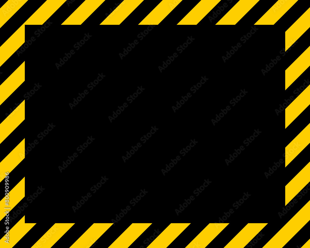Copy of yellow and black stripes border frame for warning and attention ...