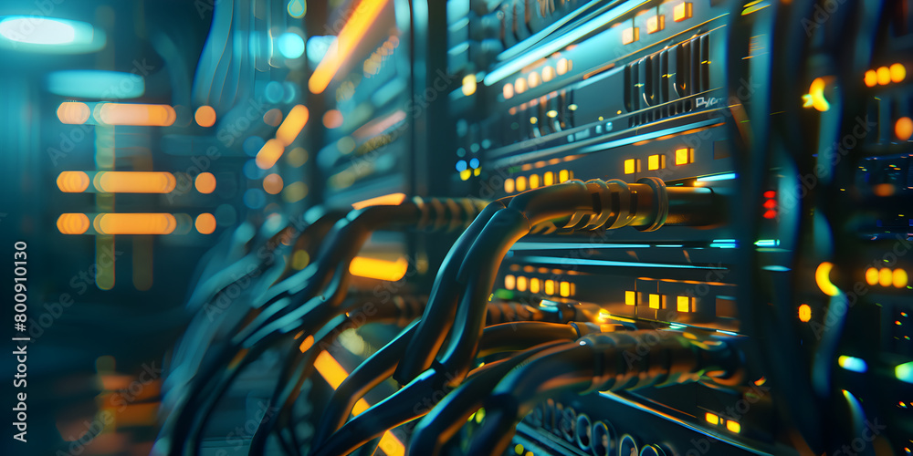 Lan Fiber Optic cable connects to the server room, Fiber Optic cables ...