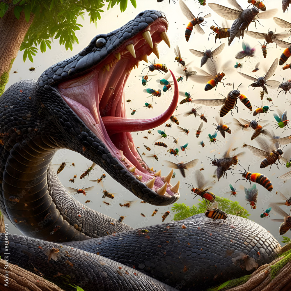 Artificial intelligence generated image of the evil cobra dripping and ...