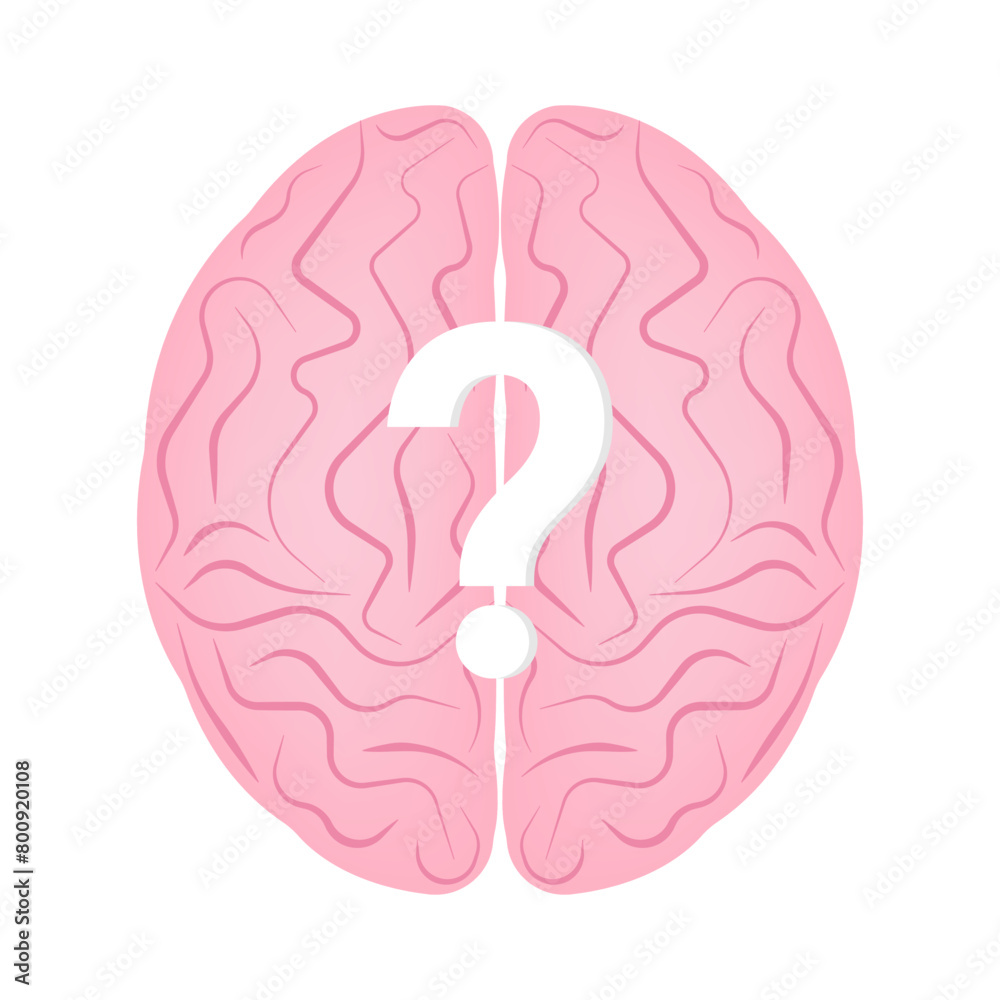 Question. Brain with Question Mark. Vector Illustration. Stock Vector ...
