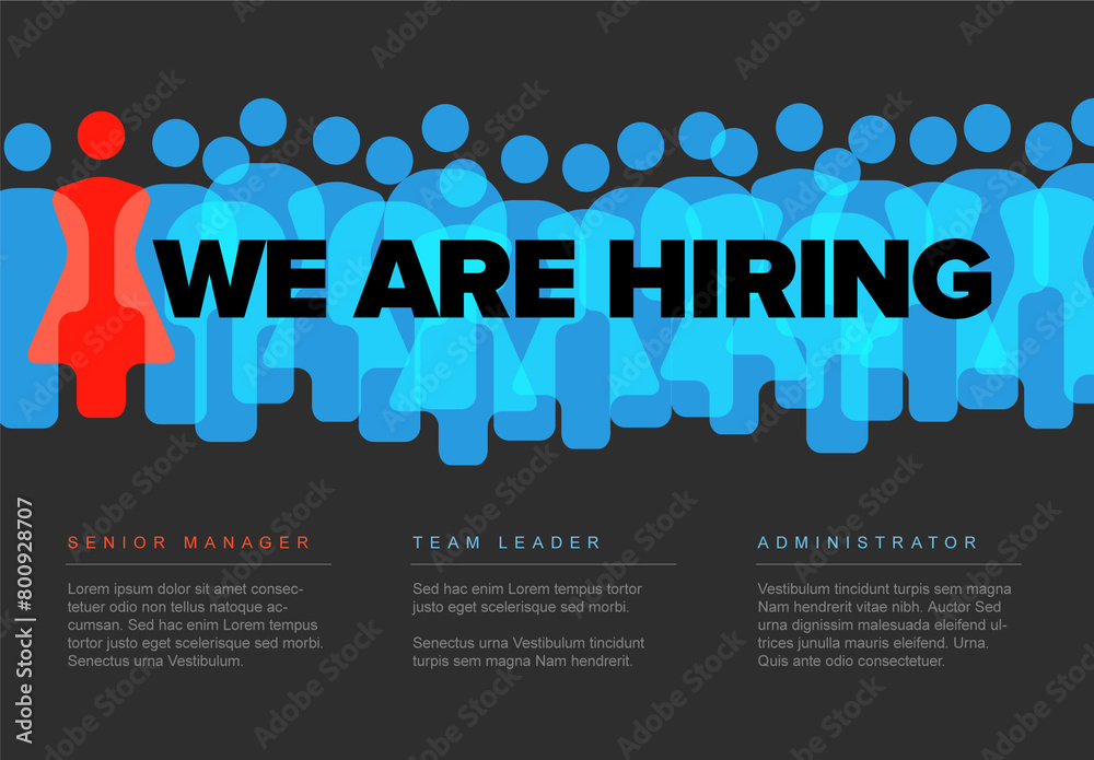 Company social media dark status banner or flyer for free positions ...