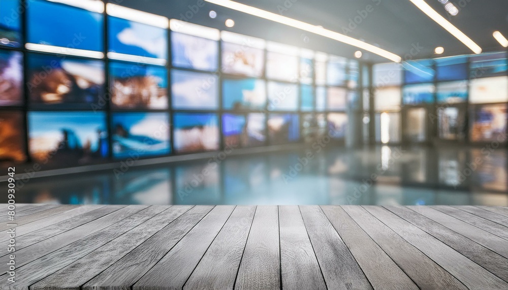 Blurred Interior virtual news studio background, modern news room, talk ...