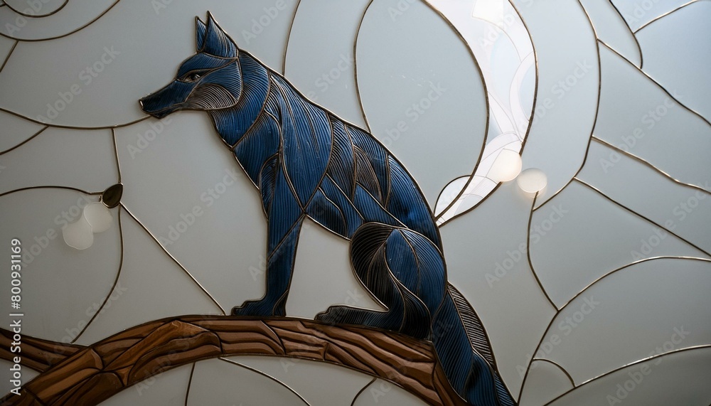 Moonlit Serenade: Artisanal Stained Glass Wolf Ornament" "Whispers of ...