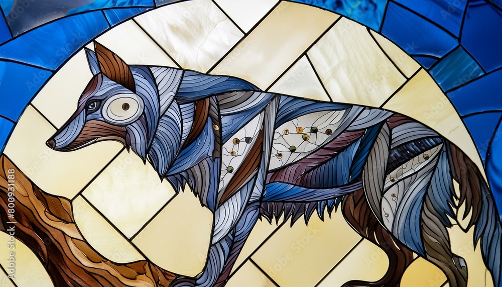 Moonlit Serenade: Artisanal Stained Glass Wolf Ornament" "Whispers of ...