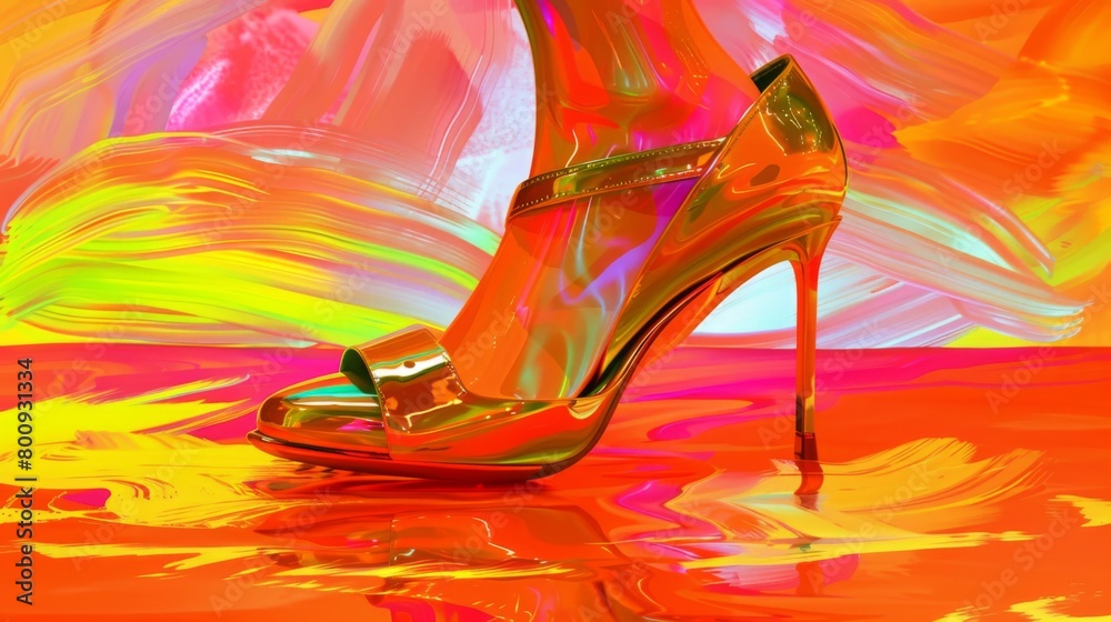 High Heels with Saturated Colors and Tone Transitions, Traces of Broad ...