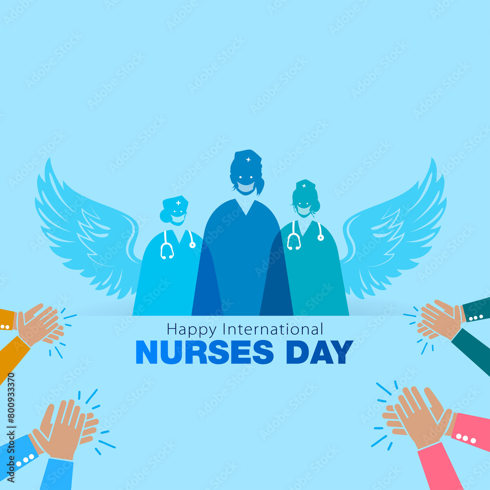 International Nurses Day poster with clapping cheering and applause ...