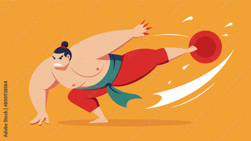 The powerful momentum of a hiza guruma throw is captured in an ...