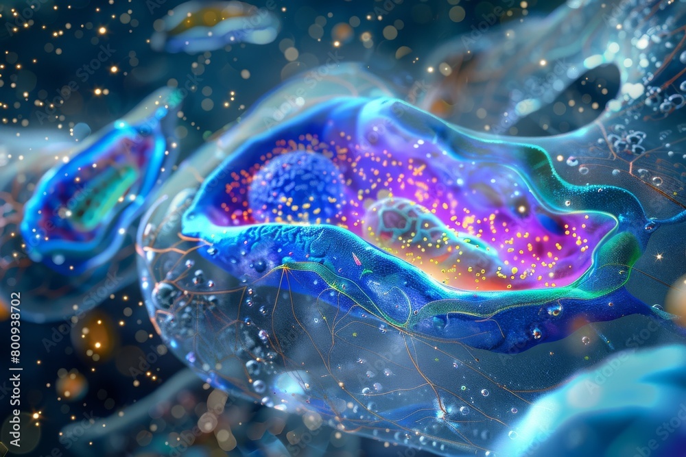 Crosssectional of eukaryote ,plant and animals cell colorful ,cell wall ...