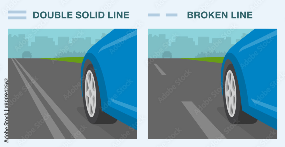 Safe driving tips and traffic regulation rules. Differences between ...