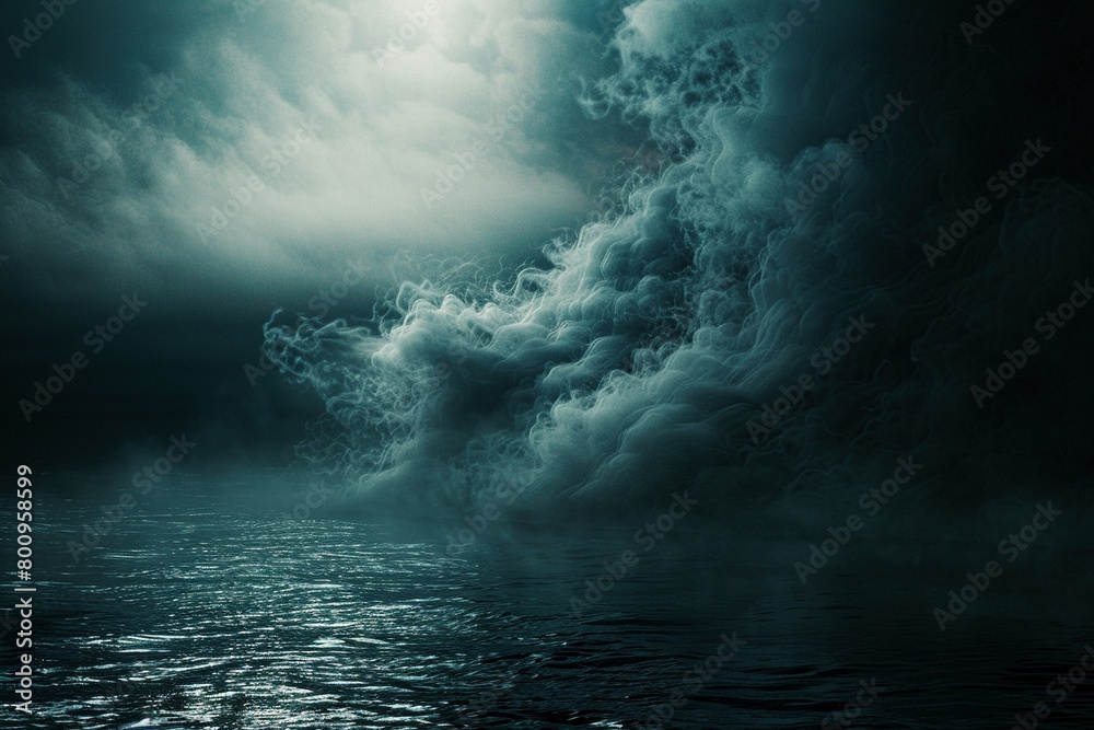 Awe-inspiring clouds and mist, symbolic of God's presence, gracefully ...