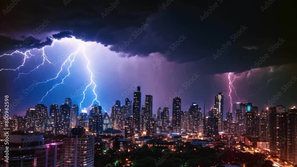 Captured at the peak of an intense thunderstorm, this photo showcases a ...