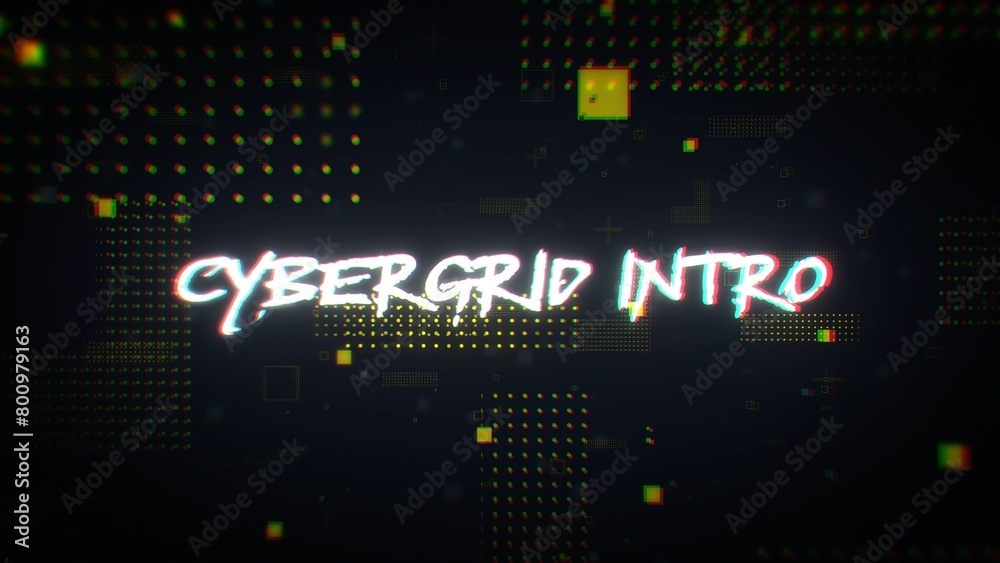 Cyber Glitch Digital RGB Title Intro Stock Template | Adobe Stock