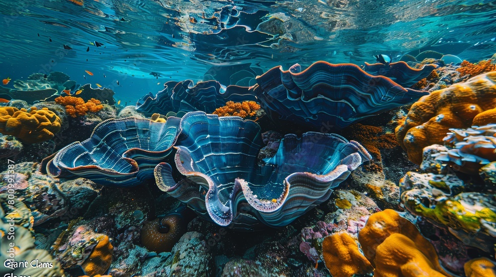 A mesmerizing image of colossal "Giant Clams" in their natural habitat ...