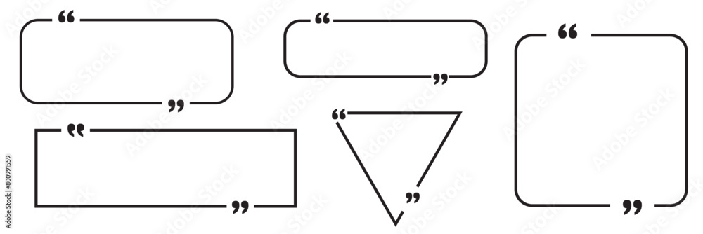 Quote box frame set. Texting quote boxes. Templates of texting black ...
